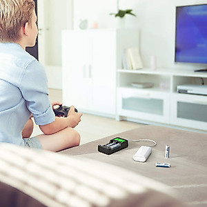 POWXS LCD Universal 18650 Battery Charger for 3.7V Li-ion Rechargeable Battery 18650 18490 18350 17670 17500 16340(RCR123) 14500 Lithium Batteries and Ni-MH Ni-CD Rechargeable AA AAA Batteries