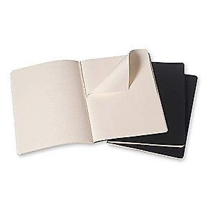 Moleskine Cahier Journal, Soft Cover, XL (7.5" x 9.5") Ruled/Lined, Black, 120 Pages (Set of 3)