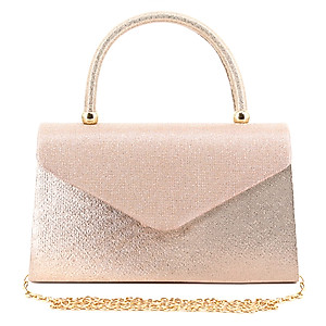 Naimo Shiny Glitter Evening Clutch Bag Top Handle Satin Handbag Crossbody Shoulder Bag Wedding Party Bride Purse