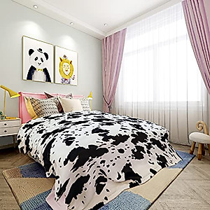 Cow Print Throw Blanket Light Weight Fleece Blanket with Cow Print Couch Sofa for Boys Girls Adults Student (50x60 inch)