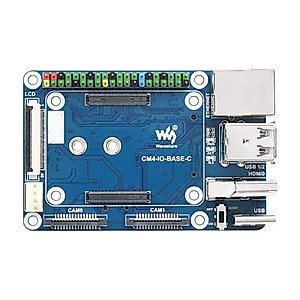 Mini Base Board (C) for Raspberry Pi Compute Module 4 (CM4), 40PIN LCD Connector, Gigabit Ethernet RJ45 Interface