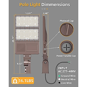 NGT 4 PCS LED Parking Lot Lights 320W 256W 192W, UL DLC Listed LED Shoebox Fixture with Photocell 5000K Adjustable Slip Fitter, Pole Light Outdoor, IP65 Commercial Street Area Lighting, AC100-277V