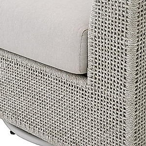 Ranch Pointe Woven Rope Swivel Rocker in Taupe & White by Lakeview