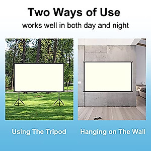 Projector Screen and Stand,TOWOND 120 inch Ambient Light Rejecting Screen Outdoor Indoor,Portable 16:9 4K HD Front Anti-Wrinkle Movie Screen with Carry Bag for Home Theater Backyard Cinema
