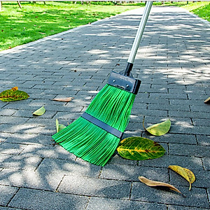 Xifando Courtyard Broom-Heavy Duty Broom Long Handle Outdoor Commercial Angle Broom for Courtyard Ourdoor Travel Camping