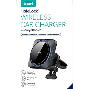 ESR for MagSafe Car Mount Charger with CryoBoost, Magnetic Wireless Car Charger Compatible with MagSafe Car Charger, for iPhone 15/14/13/12, Fast Phone Cooling Charger