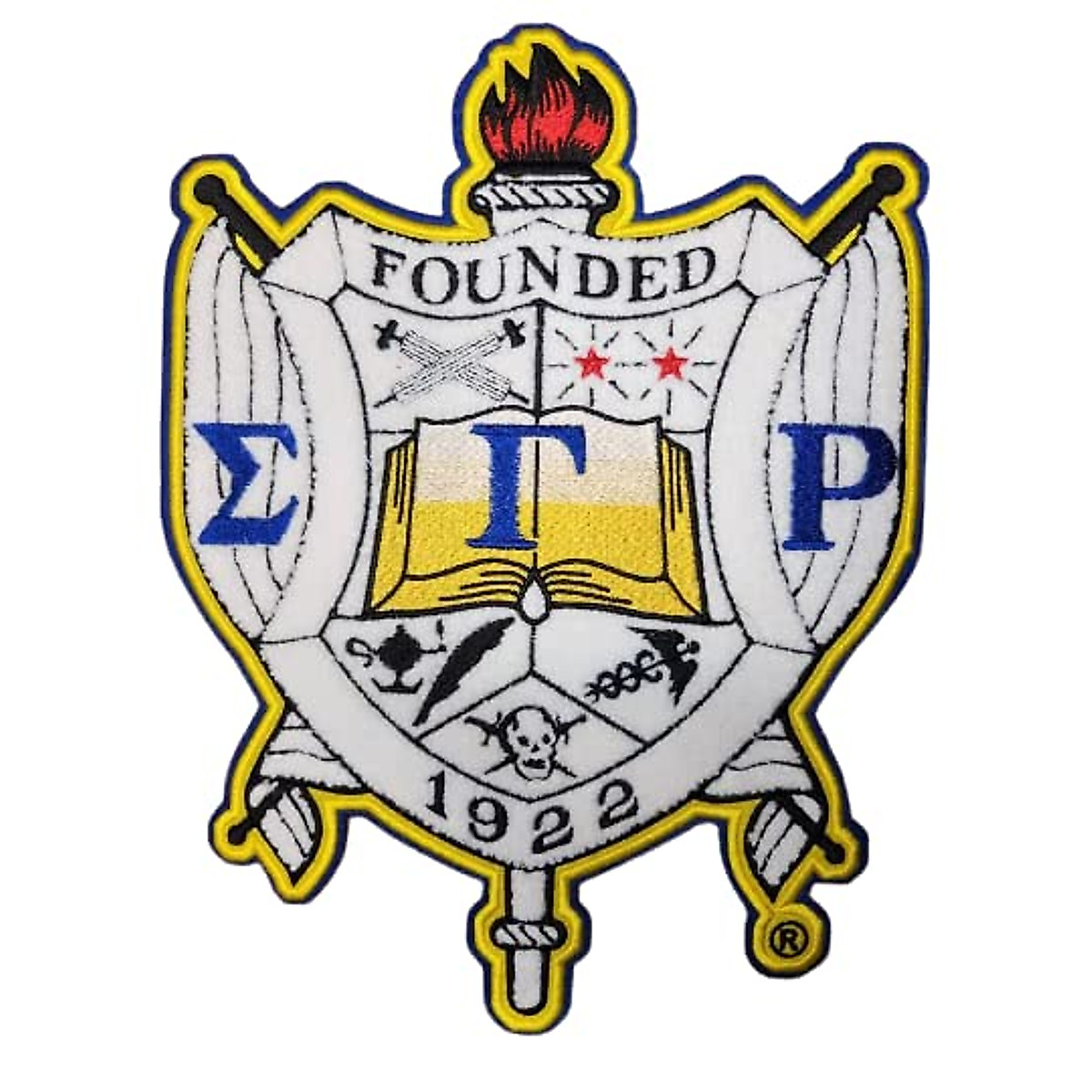 Yellow 12.5" Chenille and Embroidered Sigma Gamma Rho Crest (Yellow) Iron-on Patch