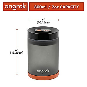 ONGROK Glass Storage Jar (800ml/2oz) with Vacuum Pump Technology, Air Proof Containers to Preserve Smell and Aroma