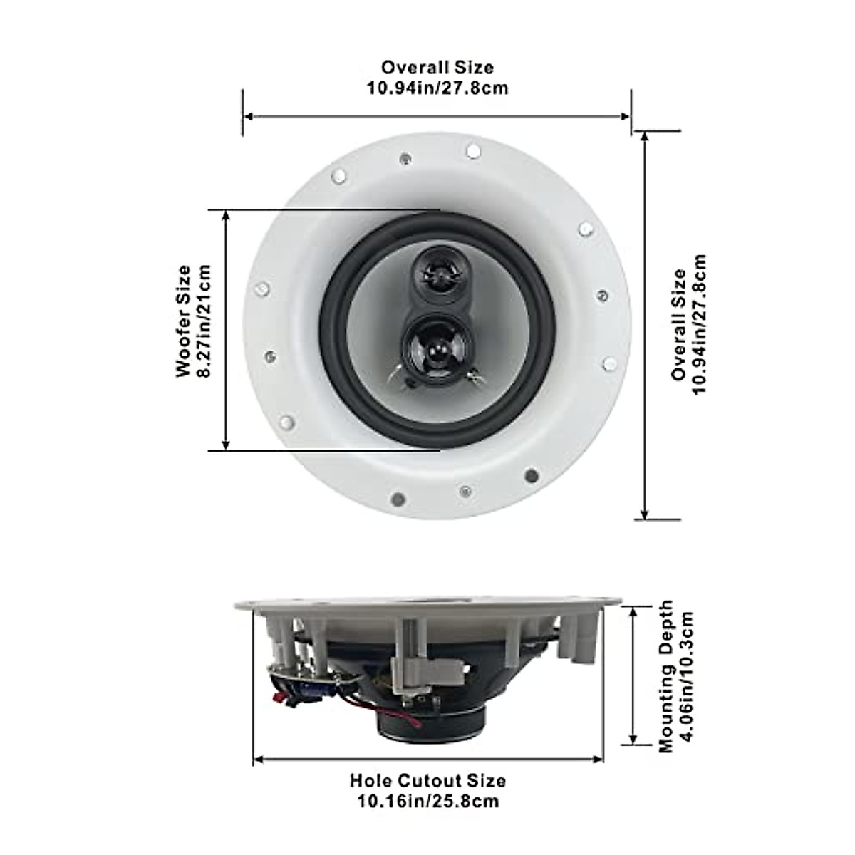 Acoustic Audio CSic84 Frameless 8" in Ceiling 7 Speaker Set 3 Way Home Theater Speakers