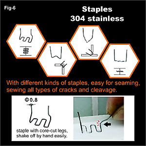BOSJOB 110W Plastic Welder Kit with Patterned Spatula and 4 Types of Hot Staples for Car Bumper Repair and Kayak, Thin Plastic and All Kinds of Cracks and Holes.