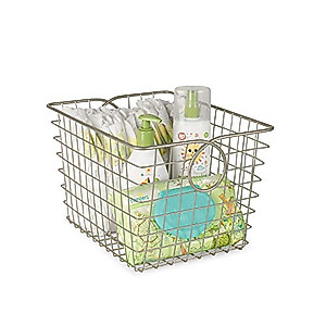 Spectrum Diversified Teardrop Small Wire Basket, Steel Versatile Storage & Organization Utility Tote, Cube Storage Bin for Home Organization