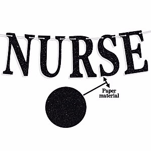 I'm a Nurse Banner - Congrats Nurse Grad/Nailed It/RN/BSN/NP- Nursing School Graduation Party Decorations Supplies, Black and Red Glitter