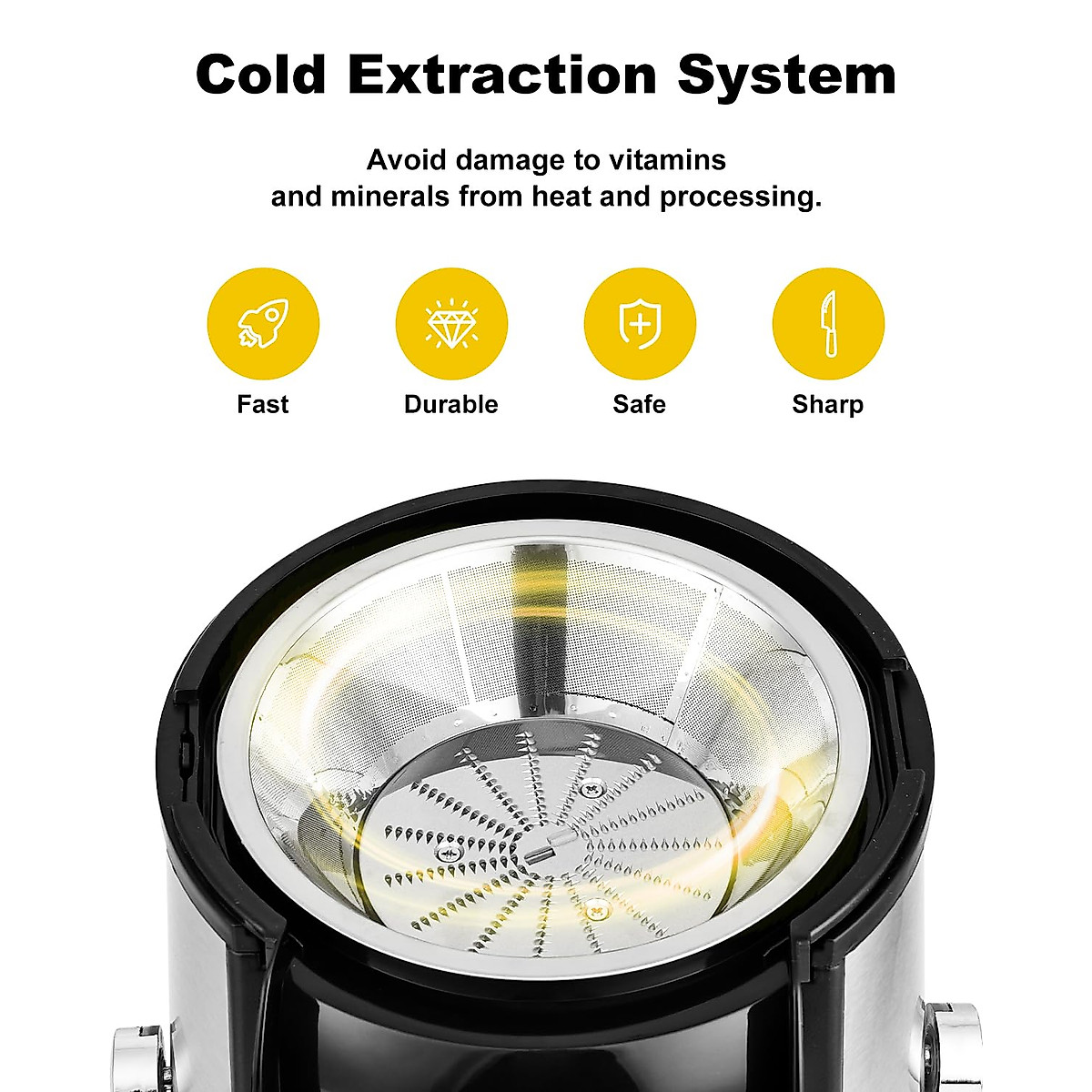 1000W 5 Speeds LCD Screen Centrifugal Juicer Machines Vegetable and Fruit, Realife Juice Extractor with Big 3" Wide Chute, Anti-drip Compact Juice Maker, Easy Clean, High Juice Yield, BPA Free