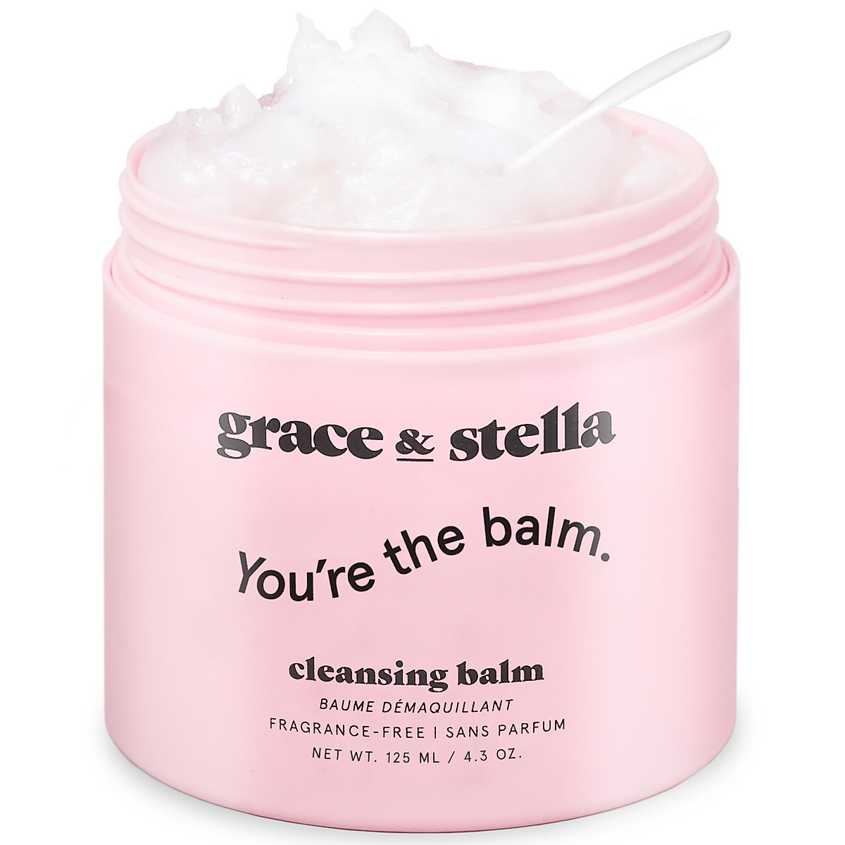 grace & stella Cleansing Balm (4.3 oz/125 ml) Makeup Cleansing Balm - Makeup Remover Balm for All Skin Types to Gently Meltaway Mascara, Eyeliner and Makeup - Fragrance Free, Vegan