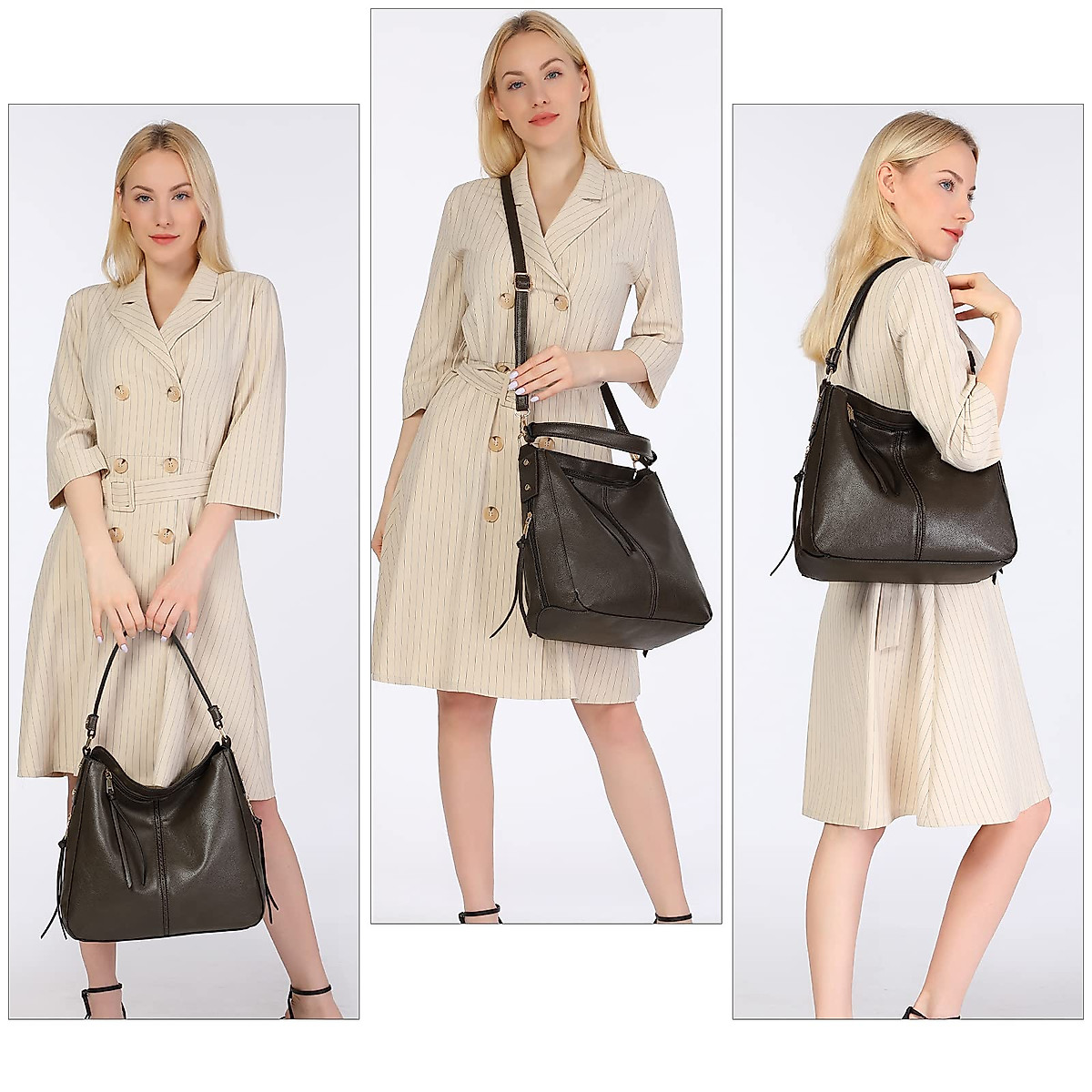 Realer Hobo Handbags for Women Large Hobo Bags Purses PU Leather Purses and Handbags Womens Purses Ladies Crossbody Bag