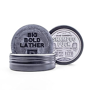 Duke Cannon Supply Co. Men's Shampoo Puck - Barrel Char No. 004, Over 175 Washes, Sulfate-Free, 4.5 oz.