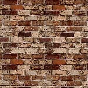 Okydoky Peel and Stick Wallpaper, Brick Wallpaper for Home Decoration, Kitchen Backsplash, Vinyl Self Adhesive Wallpaper for House, Workshop & Office, 17.7" x 394", C103-10