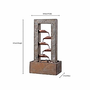 Kenroy Home 51008SLCOP Spillway Indoor Table Water Fountain, Slate and Copper