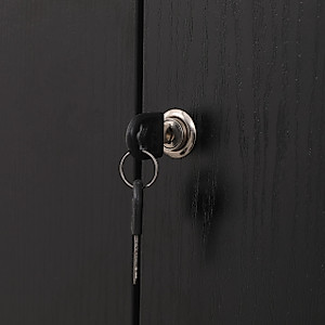 MMT Furniture Two Door Locking Storage Cabinet for Office, Pantry, Home, Office, Kitchen, Garage - File Organizer Cupboard - Wooden Filing Cabinet Unit - Free Standing Three Shelves Bookcase