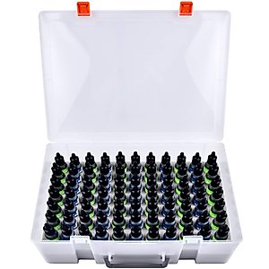 Alcohol Ink Storage Organizer Carrying Case, Holds 77pcs 0.35oz, 0.5oz Bottles of Alcohol Ink Set/ for Stickles Glitter Glue/ for Glossy Accents/ for Reinkers, Paint Travel Box Container (Case Only)