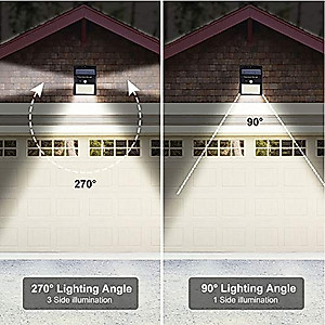 Jings Solar Lights Outdoor, 100LED Outdoor Solar Lamp PIR Motion Sensor Wall Light Waterproof Solar Powered Lights for Garden Fence Door,4pcs