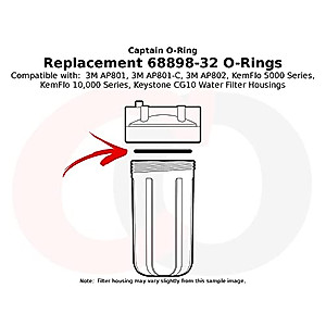 Captain O-Ring - 68898-32 Replacement O-Rings for 3M AP801, AP801-C, AP802, KemFlo 5000 & 10,000 Series Water Filters (3 Pack)