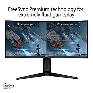 ASUS TUF Gaming 30” 21:9 1080P Ultrawide Curved HDR Monitor (VG30VQL1A) - WFHD (2560 x 1080), 200Hz (Supports 144Hz), 1ms, Extreme Low Motion Blur, FreeSync Premium, Eye Care, DisplayPort, HDMI,Black