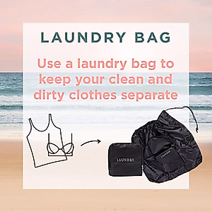 Miamica Travel Laundry Bag, Teal – Measures 21” x 22” When Fully Opened – Foldable Laundry Bag with Drawstring Closure – Durable, Lightweight Travel Accessories