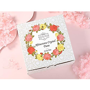 Lovelyshop Girls Heart Rhinestone Tiara Crown for Wedding Prom Birthday Prinecess Party-2pack