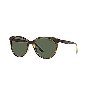Vogue Eyewear Women's VO5453S Round Sunglasses, Dark Havana/Dark Green, 53 mm