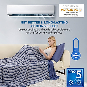 Auemtyn Cooling Blankets for Hot Sleepers, King Size with Japanese Q-Max>0.5 Arc-Chill Cooling Fiber, Lightweight Breathable Double Sided Cold Tech Summer Blanket for Night Sweats(90"x108",Navy Blue)