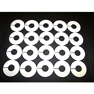 JSP Manufacturing Clothing Rack Size Dividers Hangers Dividers - Round Size Rack Dividers for Clothes Stores or Home - 100 Pcs Box