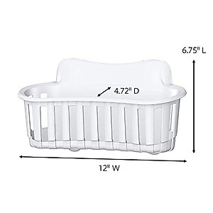 Command Under Sink Cabinet Caddy, Holds up to 7.5 lbs, 1-Caddy, 4-Strips, Organize Damage-Free & Large Caddy, Clear, with 4 Clear Indoor Strips, Organize Damage-Free