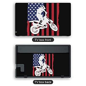 Dirt Bike Motocross Supercross USA Flag Switch Sticker Skin Cute Pattern Full Wrap Skin Protection for Switch