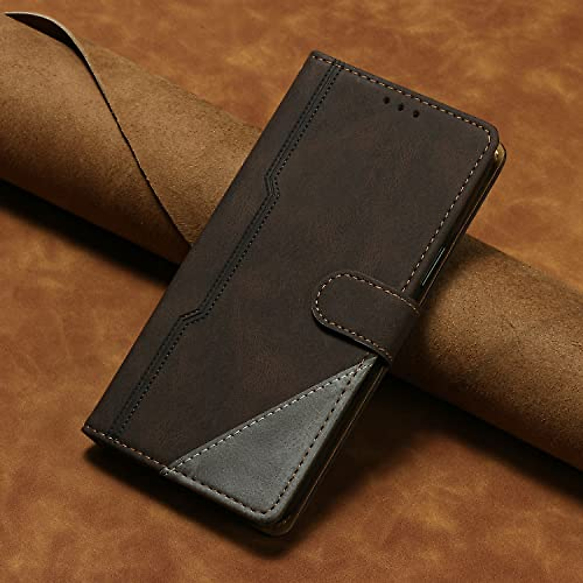 XBS-Better Case for Samsung Galaxy S9 Plus/S9+, Business Splicing Leather Magnetic Credit Card Holder Kickstand Wallet Cover Case for Samsung Galaxy S9 Plus/S9+-Brown