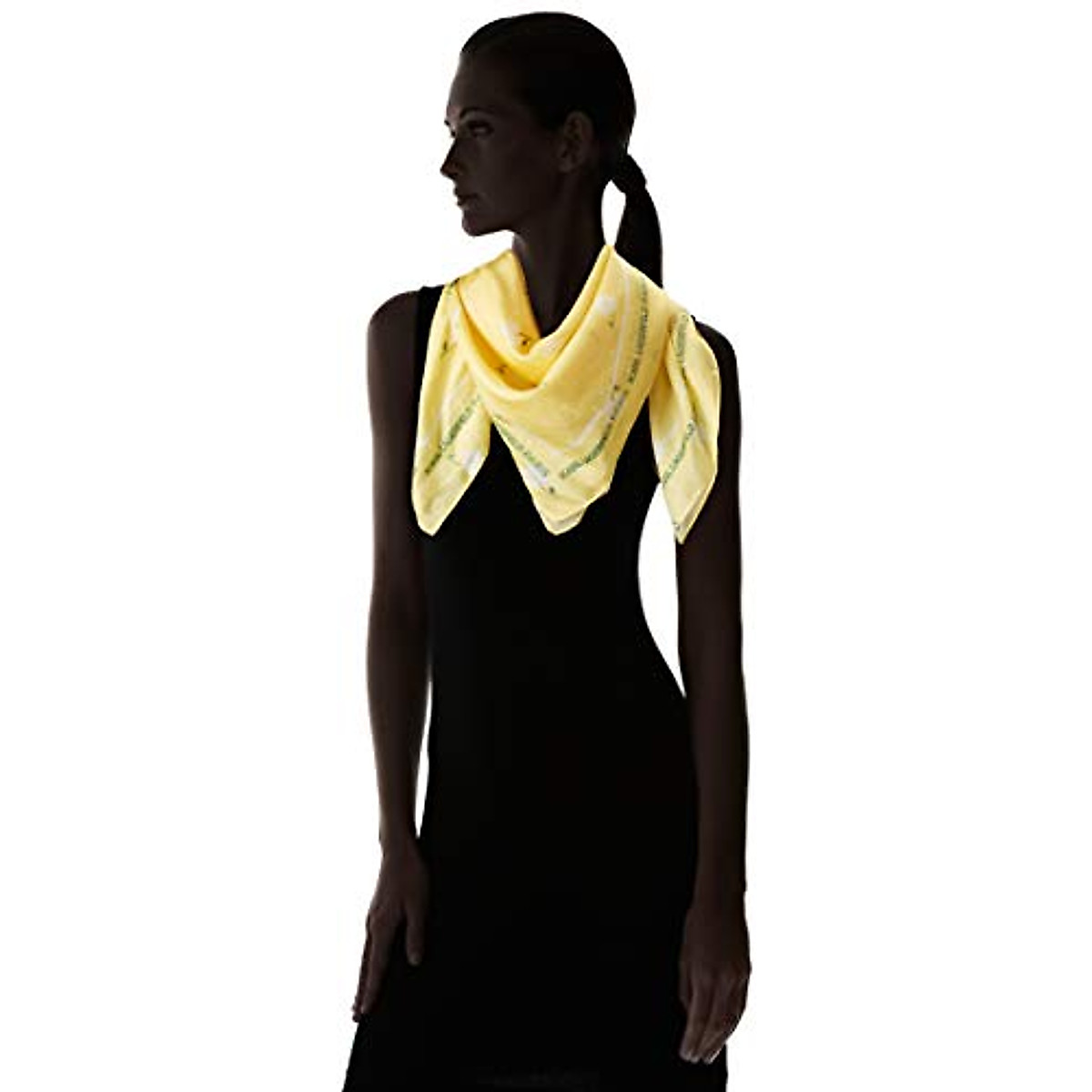 Karl Lagerfeld Paris Women's Printed Square Scarf, Deep Sunflower, One Size