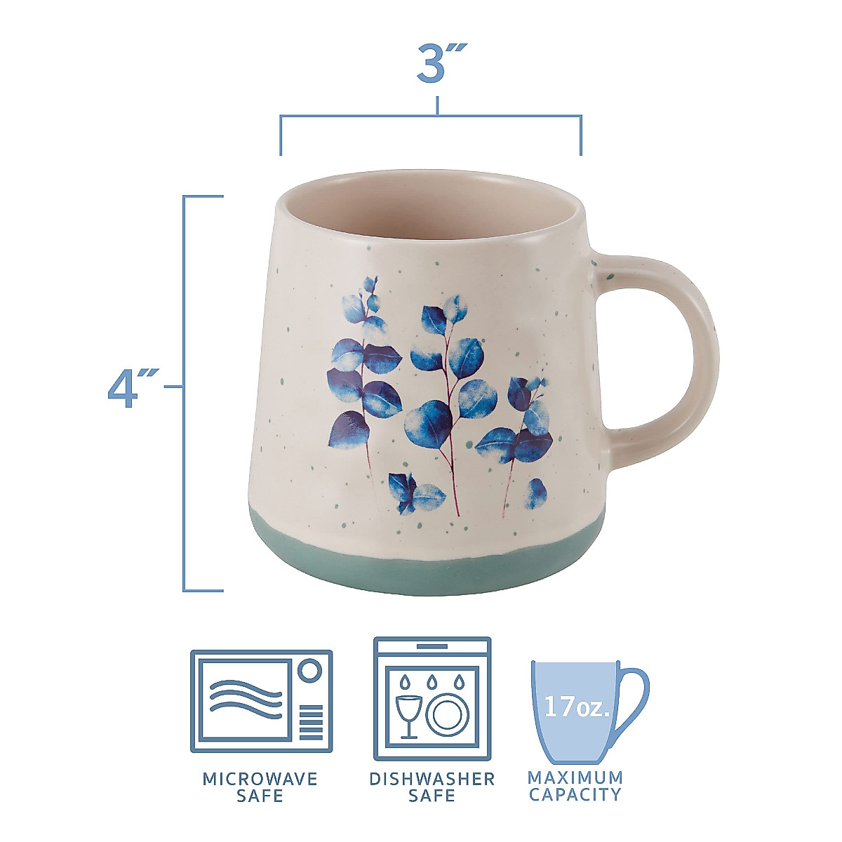 Pfaltzgraff Floral Matte Mugs, 6 Count (Pack of 1), Multicolor