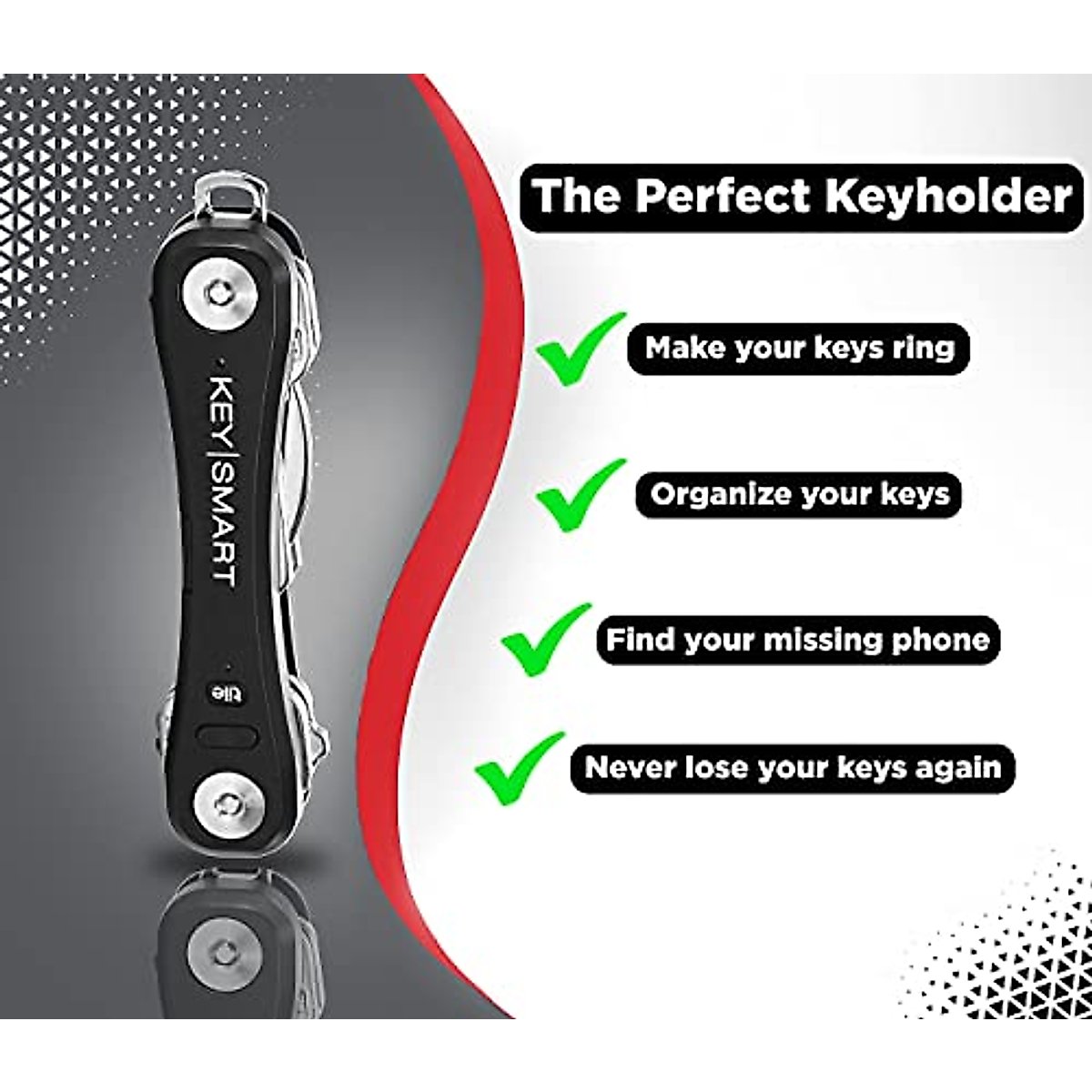 KeySmart Max - Compact Trackable Key Organizer w LED Flashlight and Tile Bluetooth Key Finder Technology (up to 14 Keys, Steel Gray) Bundle with KeySmart Pro (up to 10 Keys, Black)