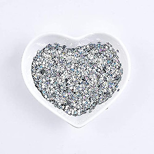 Art Craft Glitter, 3mm Star Shaped Holographic Chunky Flakes Sequins for Slime, Nail Art,Tumblers, Resin Craft, Festival Party - 0.35oz (10g) (Silver)