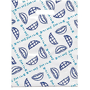 Smile Plaid Dental Giveaway Bags, 9" x 12", 100 Pack
