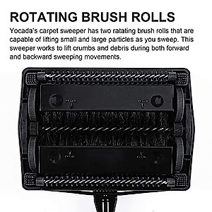 Yocada Carpet Sweeper Cleaner for Home Office Low Carpets Rugs Undercoat Carpets Pet Hair Dust Scraps Paper Small Rubbish Cleaning with a Brush Black