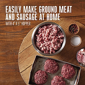 Weston #22 Manual Tinned Meat Grinder and Sausage Stuffer, Silver