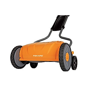 Fiskars 17 Inch Staysharp Push Reel Lawn Mower (6208), Orange