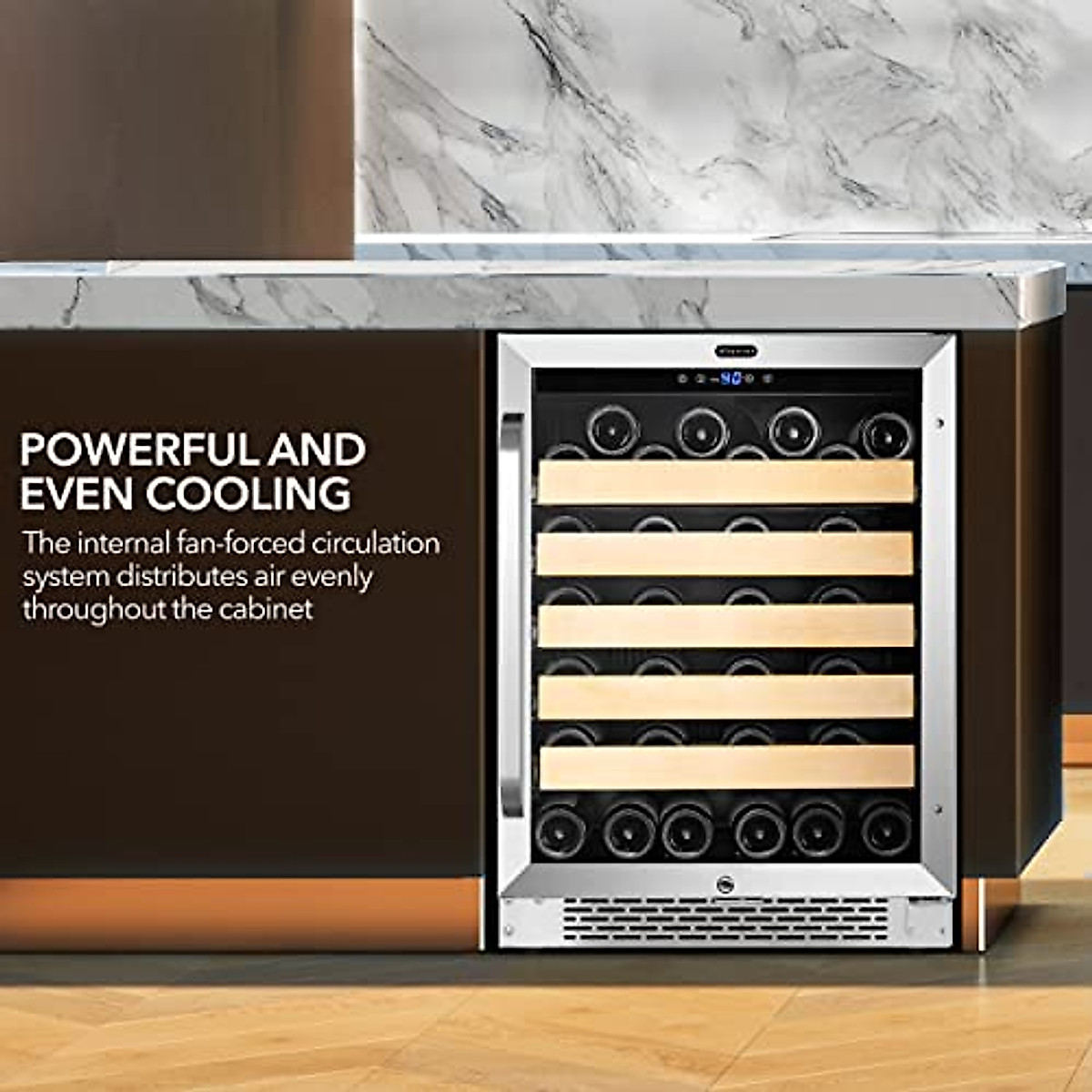 Whynter BWR-541STS 24" Built-in 54 Bottle Wine Refrigerator Cooler, Stainless Steel, One Size, Silver