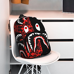 EWMAR Red-Black Shark 15 Inch Lightweight Student Shoulder Bag Suitable For Going Out, Office Study And Use