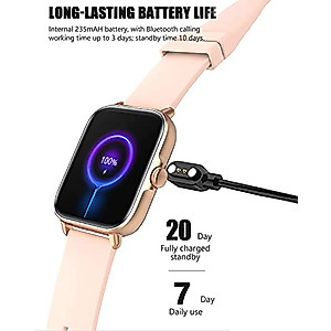 Ryscom Smart Watch for Woman Digital Social Networks Notifications Sports Luxury Casual Sports Call Bluetooth Calls Bluetooth goldesn Pink Notifications