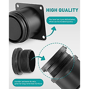 HDAJY 8pcs 2 Inch Furniture Legs, Adjustable Metal Couch Legs with 32 Screws, Premium Furniture Feet, Used for Cabinet Legs, Feet for Furniture, Black