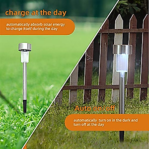 Solar Outdoor Lights 10 Pack, Solar Garden Lights Solar Powered Waterproof Landscape Path Lights Stainless Steel LED Outdoor Lights Solar for Walkway Yard Backyard Lawn Patio Driveway Decorative