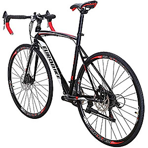 EUROBIKE HY XC550 Road Bike,21 Speed Road Bicycle for Adults Men and Women,Disc Brake 700C Race Bike for Beginner to Intermediate Bicycle Riders(54cm-32 Spoke)
