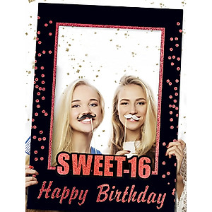 LaVenty Rose Gold 16th Birthday Party Photo Booth Props 16th Birthday Photo Frame Birthday Photo Frame